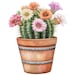 18 Cactus in Pot Clipart Watercolor Blooming Cactus Plant Succulent ...