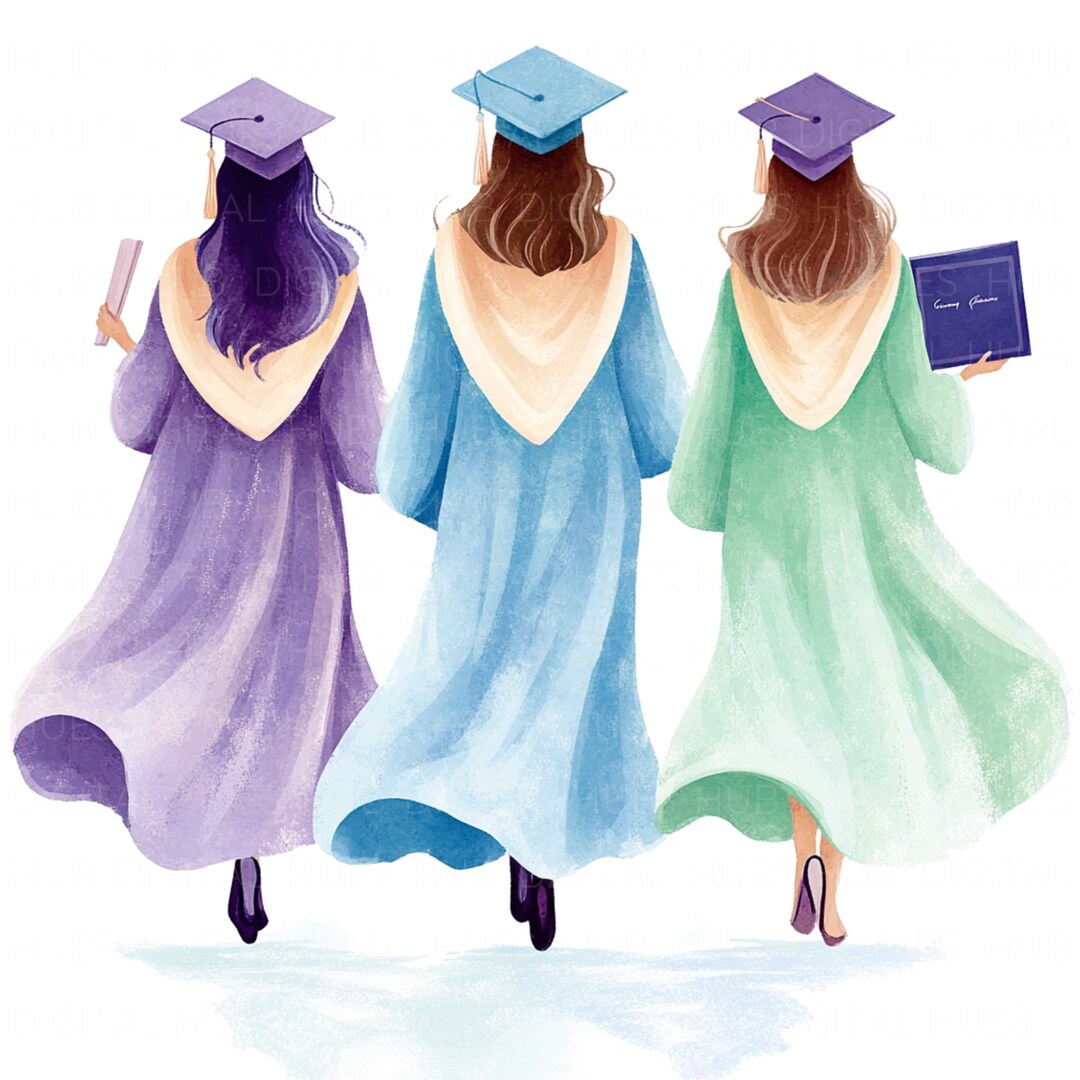 10 Graduation Abstract Clipart Watercolor Perfect Student Gift Idea ...