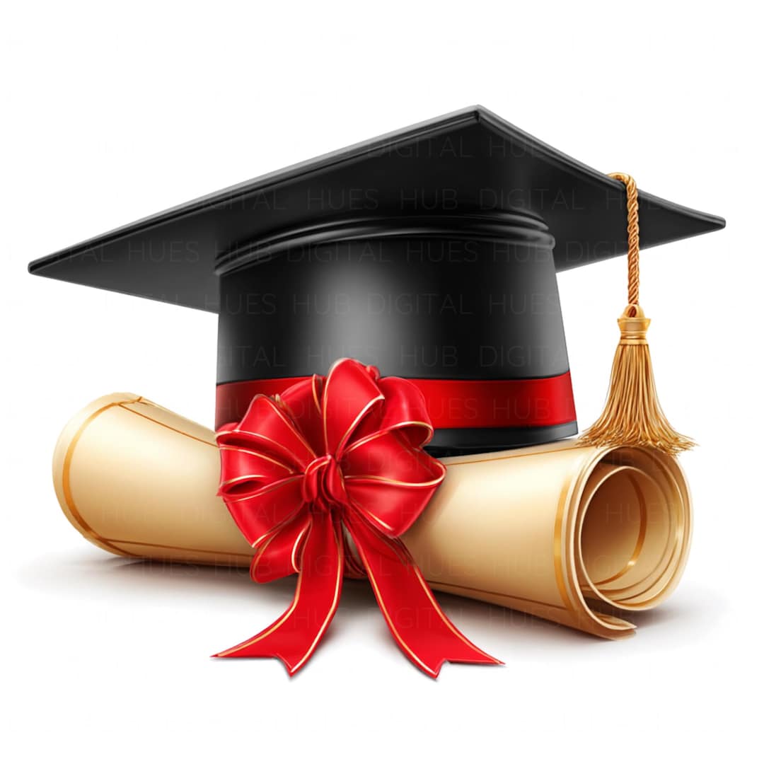 16 Graduation Cap Diploma Clipart Watercolor Perfect Student Gift Idea ...