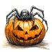 10 Spider on Pumpkin Clipart Watercolor Halloween Spiders Printable ...
