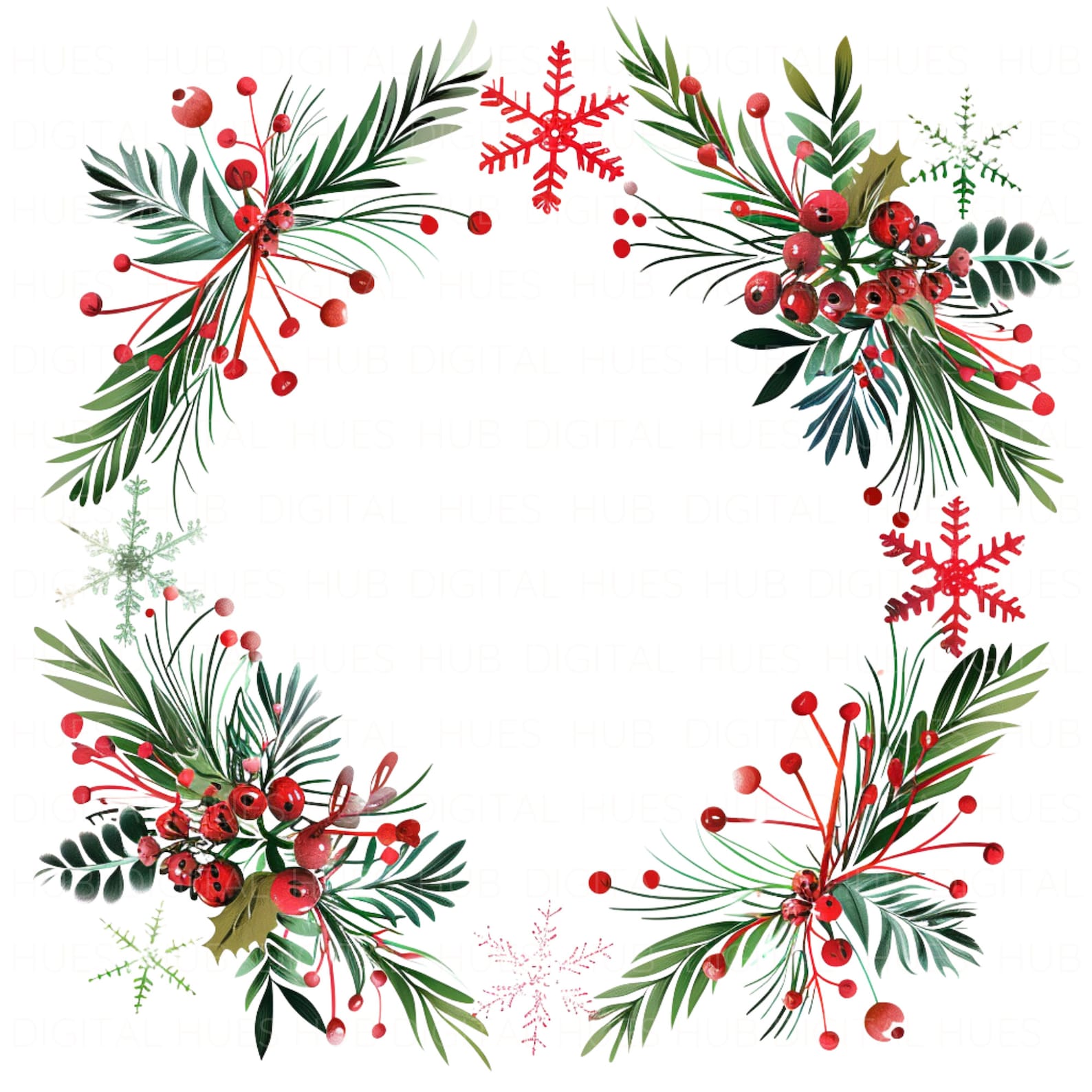 12 Christmas Wreath Set2 Clipart Bundle Watercolor Winter Wreath ...