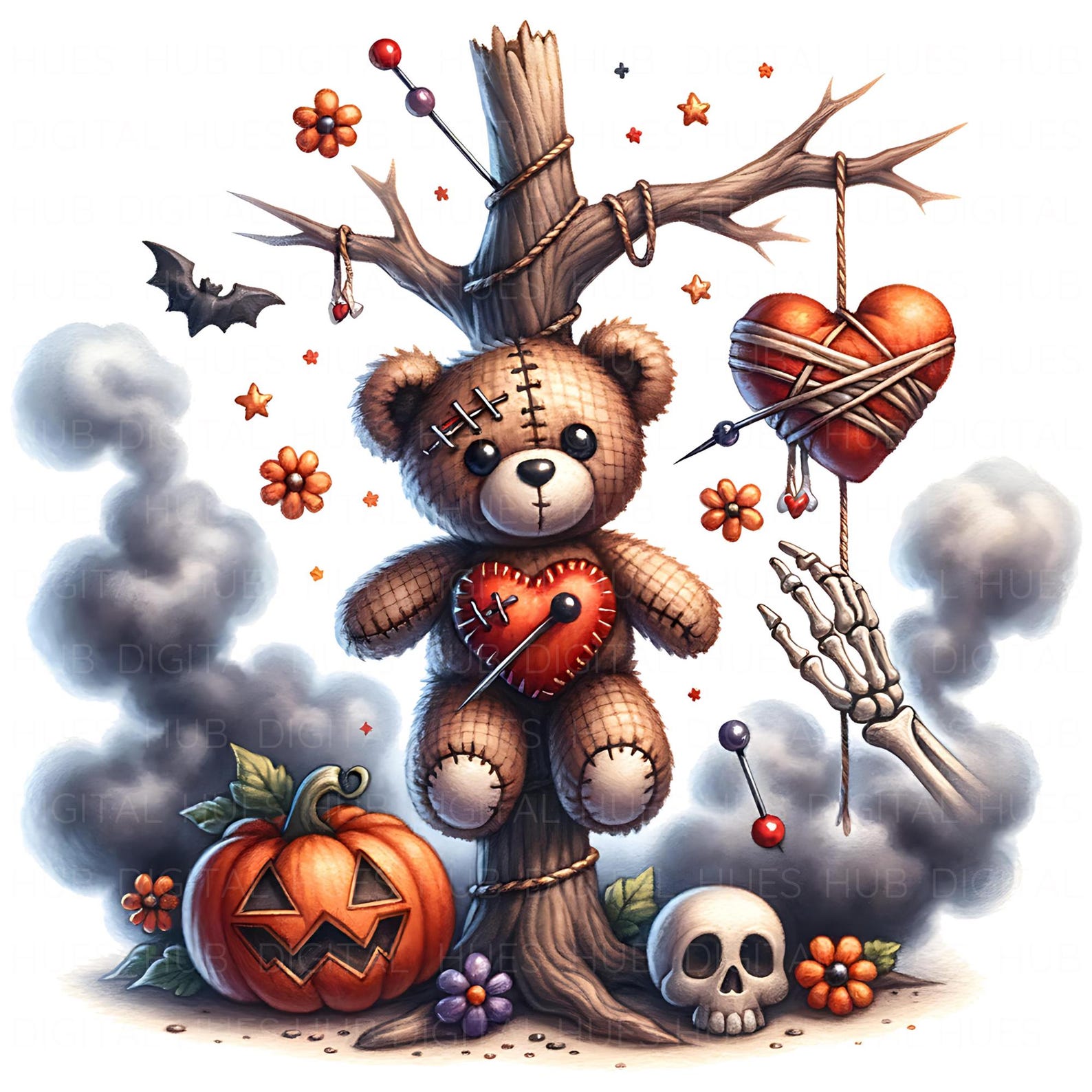 11 Spooky Halloween Teddy Bear Clipart Creepy Teddy Bear Cute Monster ...
