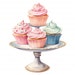 12 Cupcake in Stand Clipart Bundle Set 1 Cupcake Clipart Printable High ...