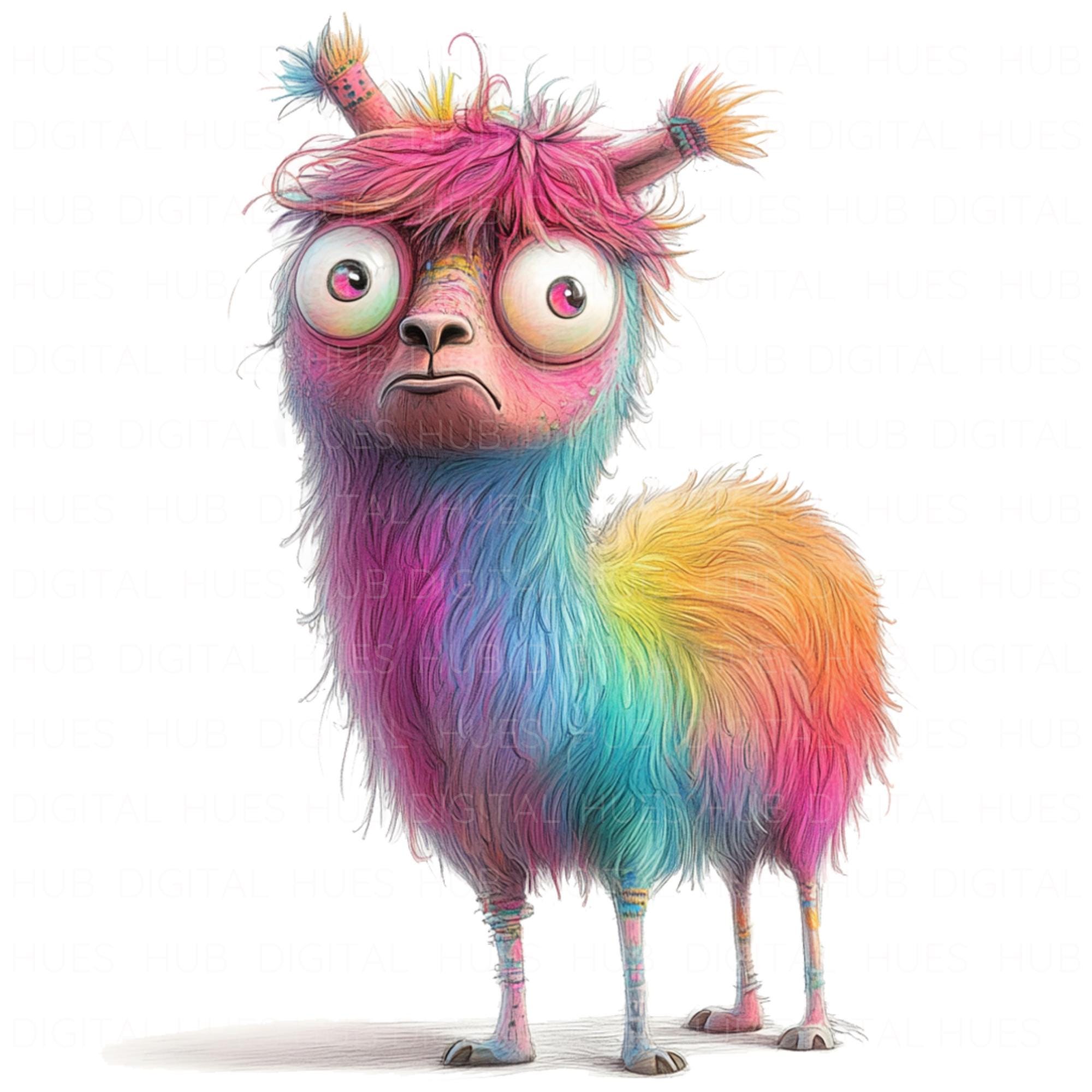 13 Hand Drawn Llama Clipart Watercolor Peru Llama Alpaca Art Printable ...