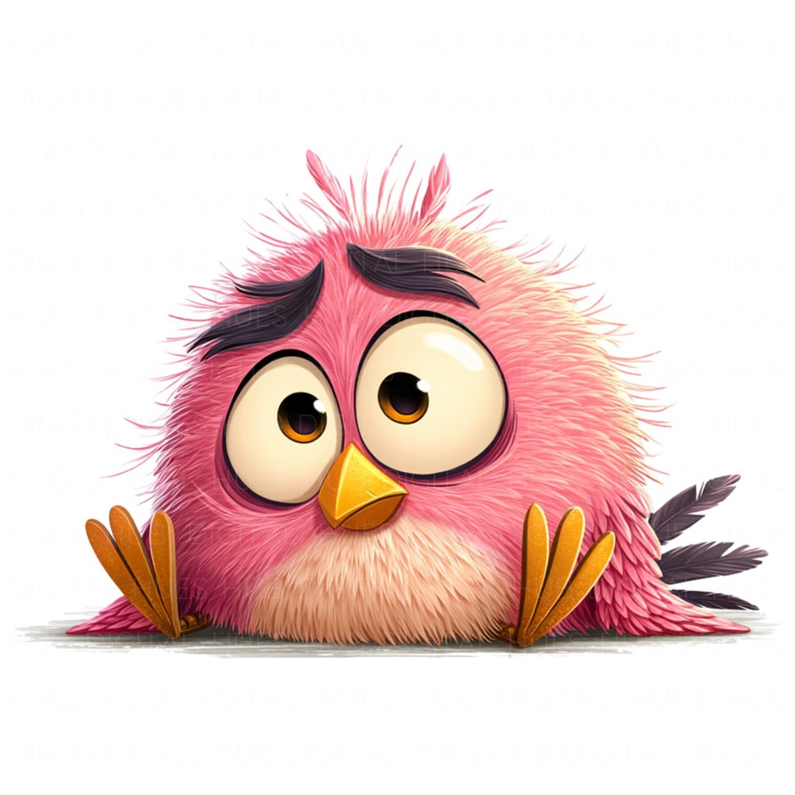 15 Pink Crazy Bird Clipart Watercolor Quirky Birds Nursery Bird ...