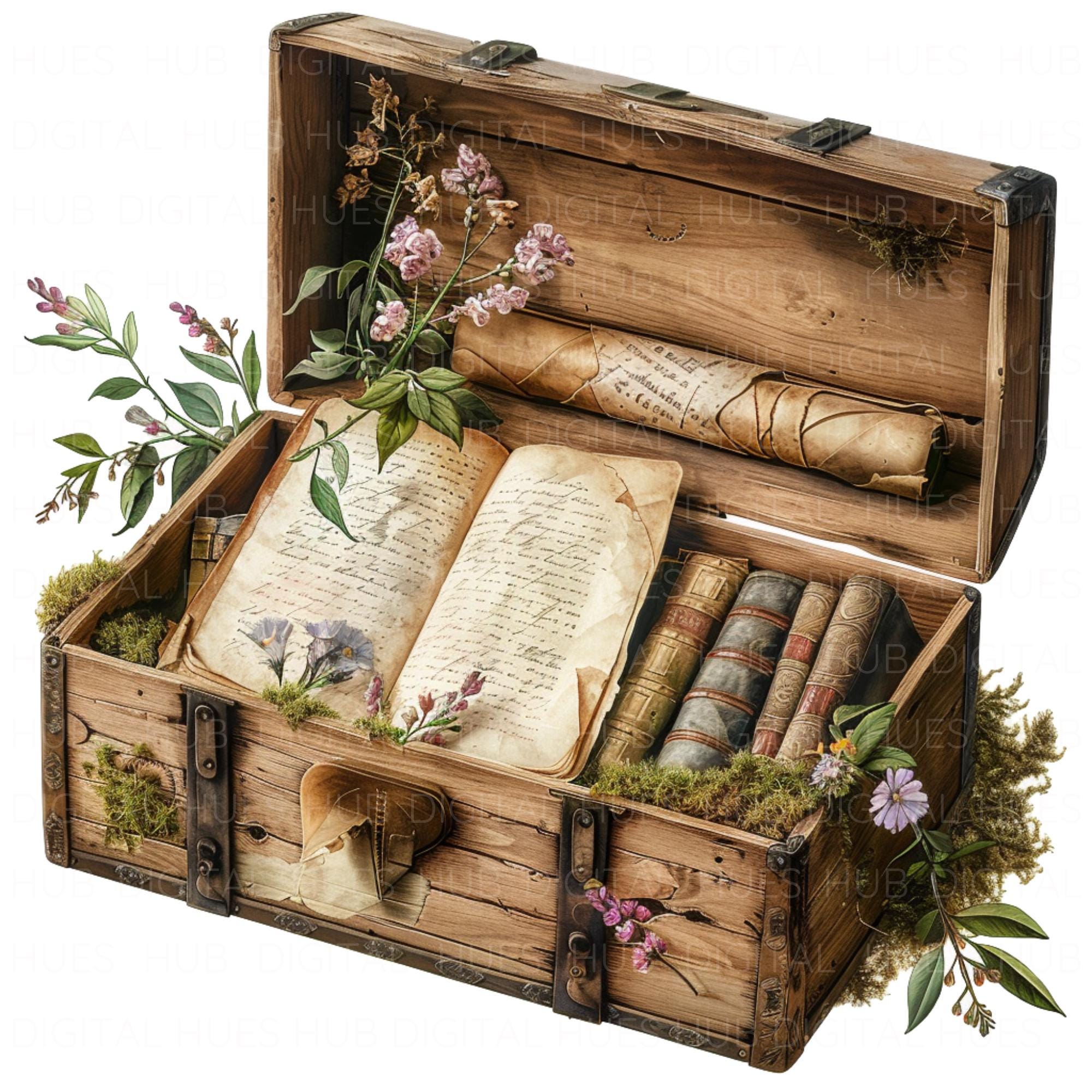 16 Old Wooden Box Letters Clipart Watercolor Old Vintage Letters ...