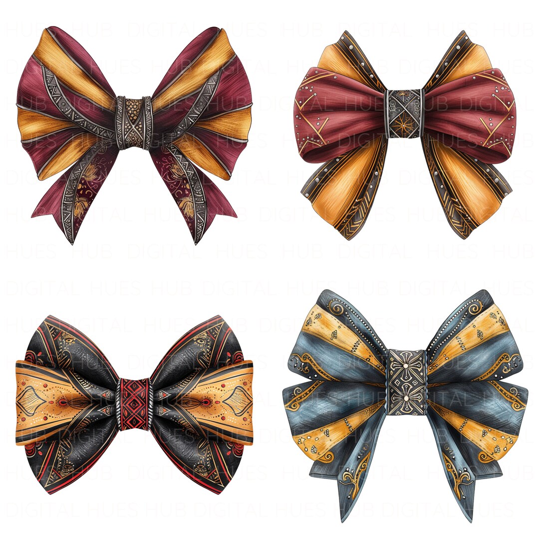 17 Colorful Bow Clipart Watercolor Gift Bow Printable Ribbon Bow Hair ...