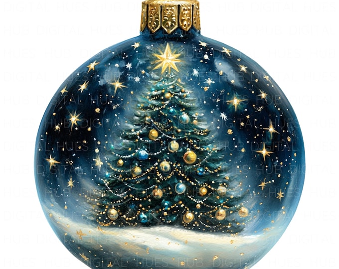 10 Christmas Bauble Clipart | Watercolor Ornaments PNG Set | Holiday ...