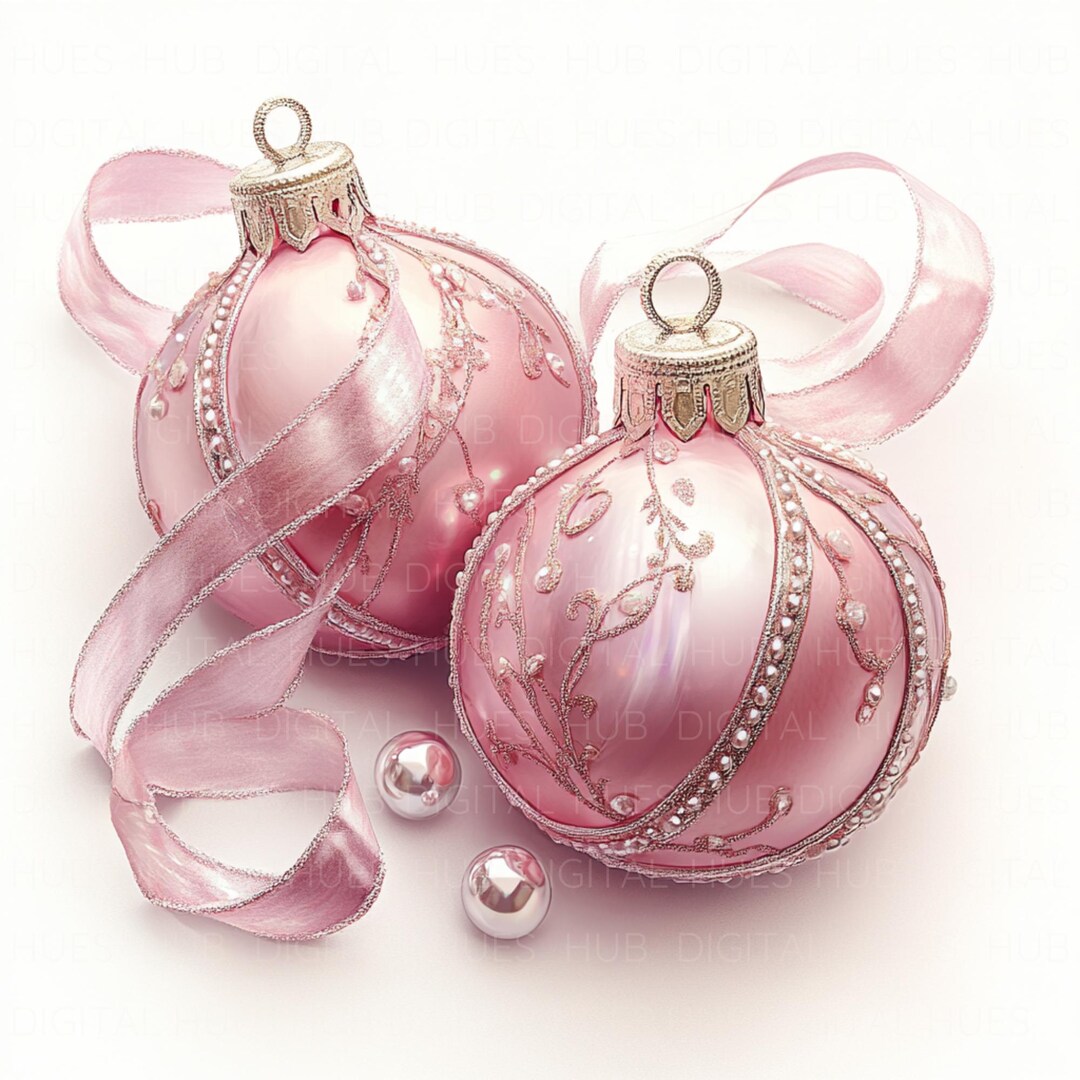 16 Pastel Christmas Bauble Clipart Watercolor Vintage Ornaments ...