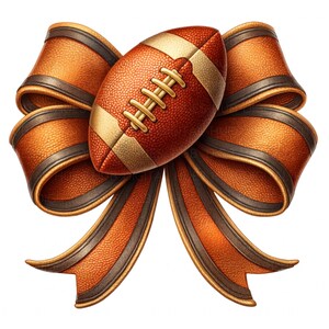 11 Football Bow Clipart Football Coquette Sports Ribbon Game Day Bow ...