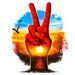 11 Victory Hand Clipart Watercolor Red White Blue Hand Peace Sign ...