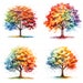 16 All Season Tree Clipart Bundle Watercolor Tree Changing Color High ...