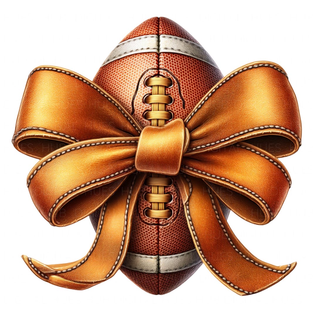 11 Football Bow Clipart Football Coquette Sports Ribbon Game Day Bow ...