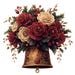 12 Floral Christmas Bell Roses Clipart Watercolor Holiday Graphics ...