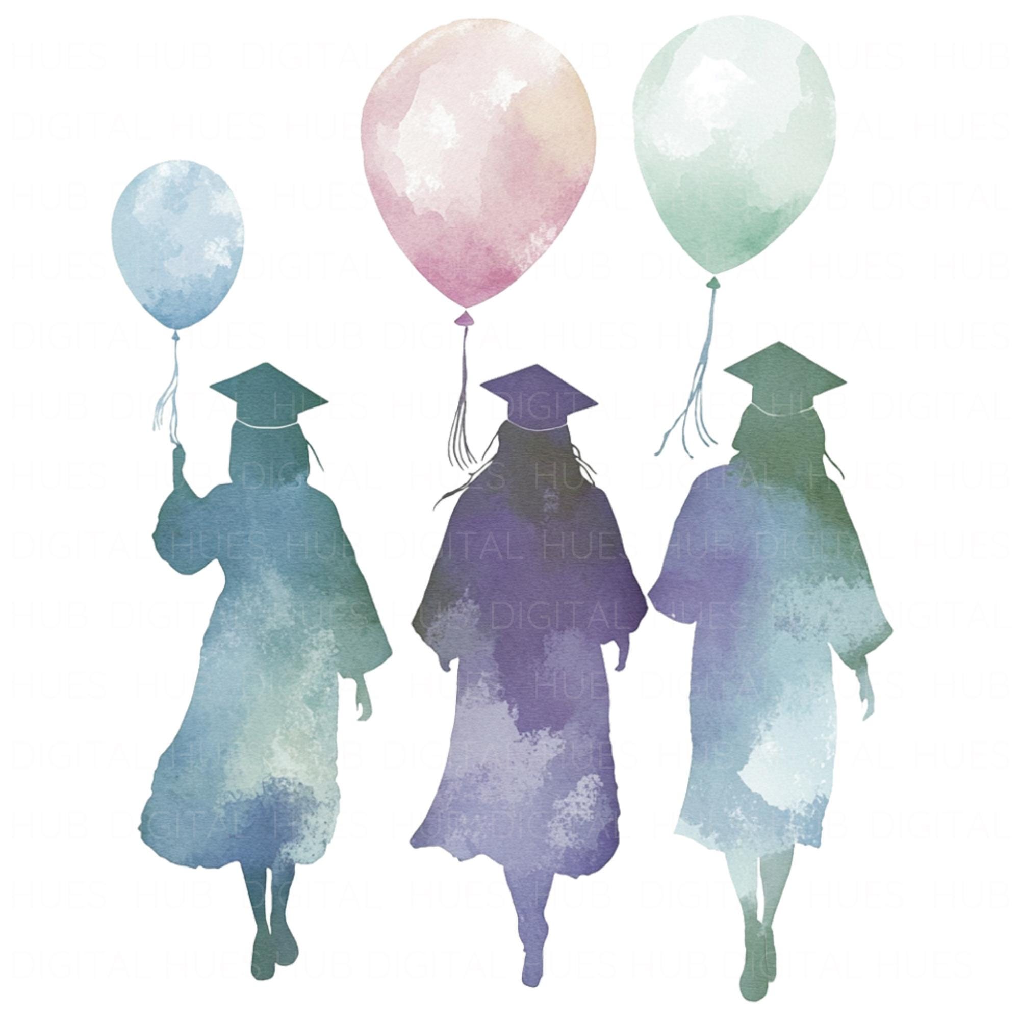 10 Graduation Abstract Clipart Watercolor Perfect Student Gift Idea ...