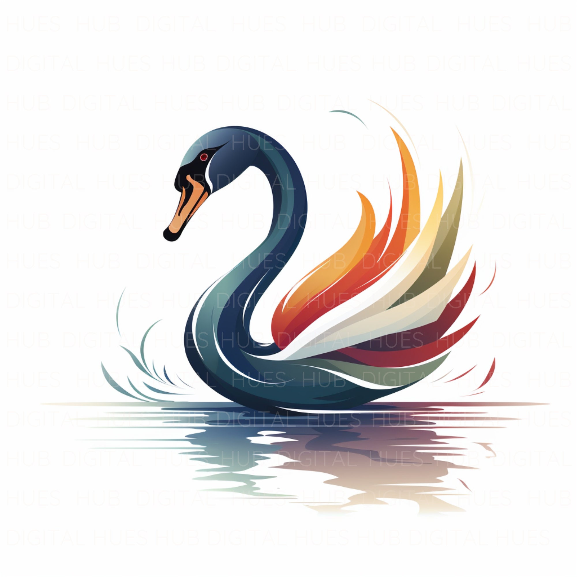 8 Swan Clipart Logo Clipart Printable High Quality JPEG for Paper Craft ...