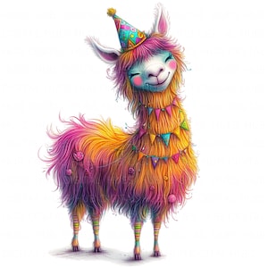 16 Cute Birthday Llama Clipart Watercolor Peru Llama Alpaca Art ...