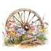 10 Floral Wagon Wheel Clipart Watercolor Floral Wooden Wheel Cart Wheel ...