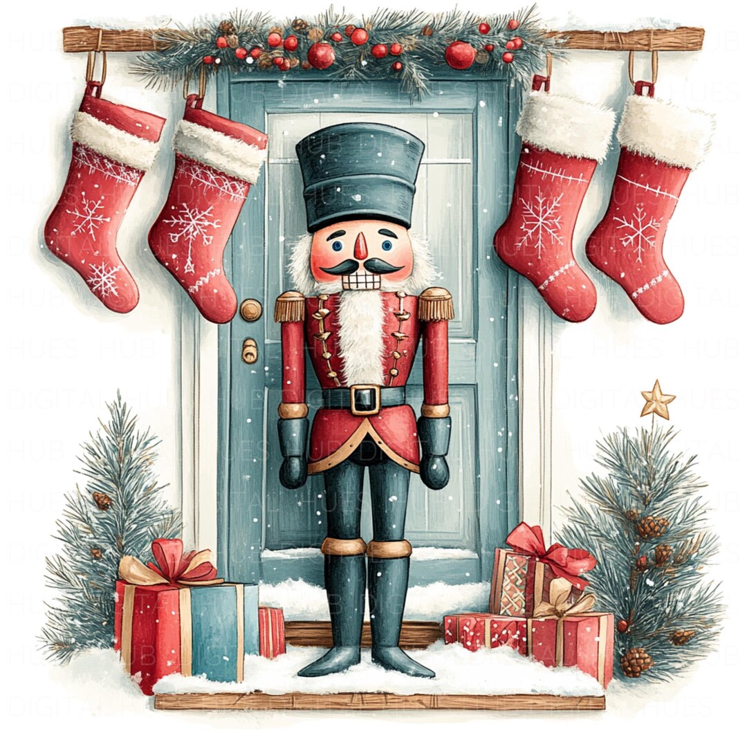 10 Christmas Nutcracker Clipart Watercolor Festive Holiday Graphics ...