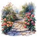 12 Rose Garden Stone Path Clipart Bundle Watercolor Stone Stairs ...
