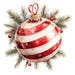 10 Red White Christmas Bauble Clipart Watercolor Festive Bauble ...