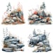 15 Rock Garden Clipart Bundle Watercolor Rock Clipart Printable High ...