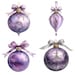 13 Purple Christmas Bauble Clipart Watercolor Festive Vintage Bauble ...