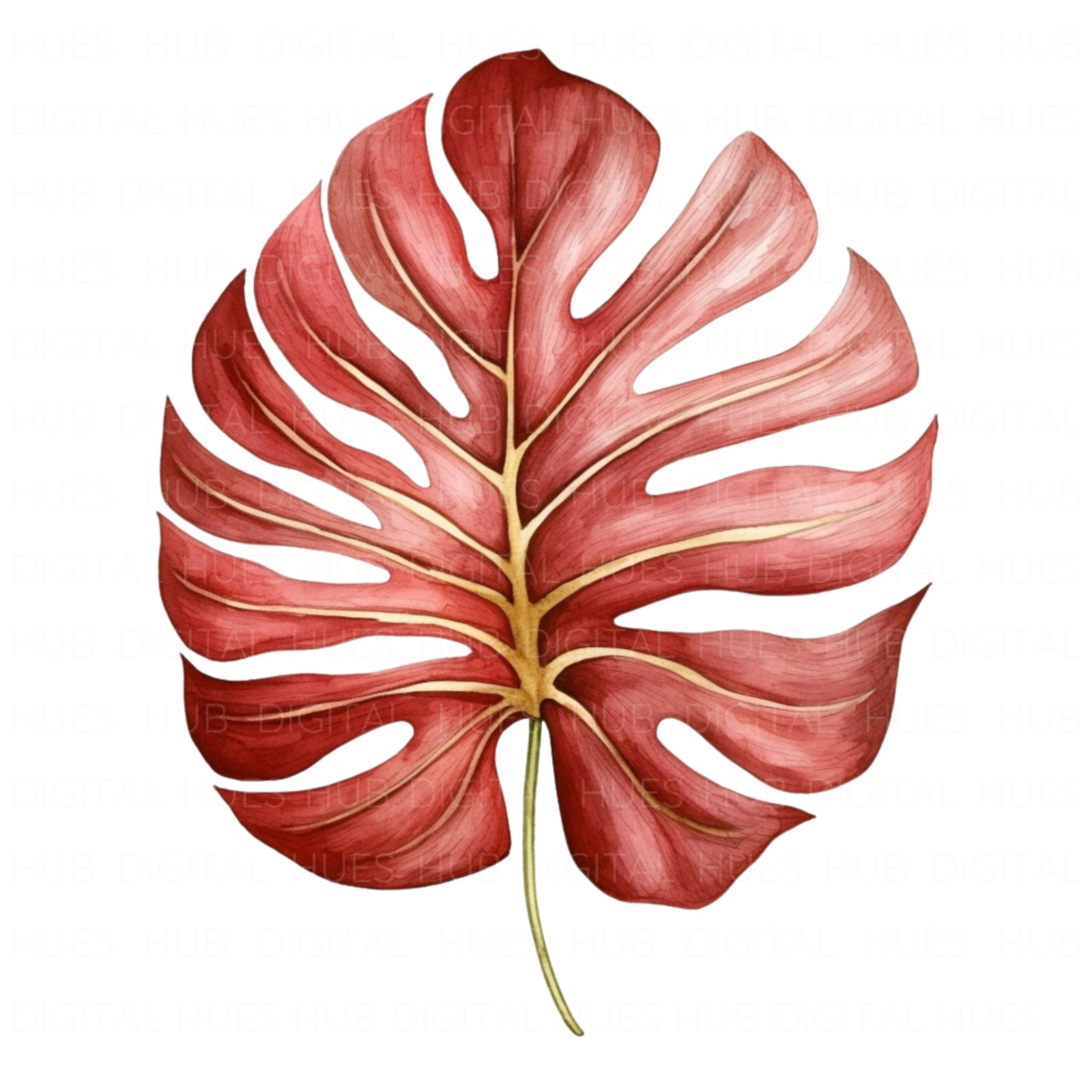 15 Colorful Monstera Leaf Clipart Botanical Clipart Watercolor Monstera ...