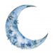 12 Floral Blue Moon Clipart Watercolor Forget Me Not Nursery Bedroom ...