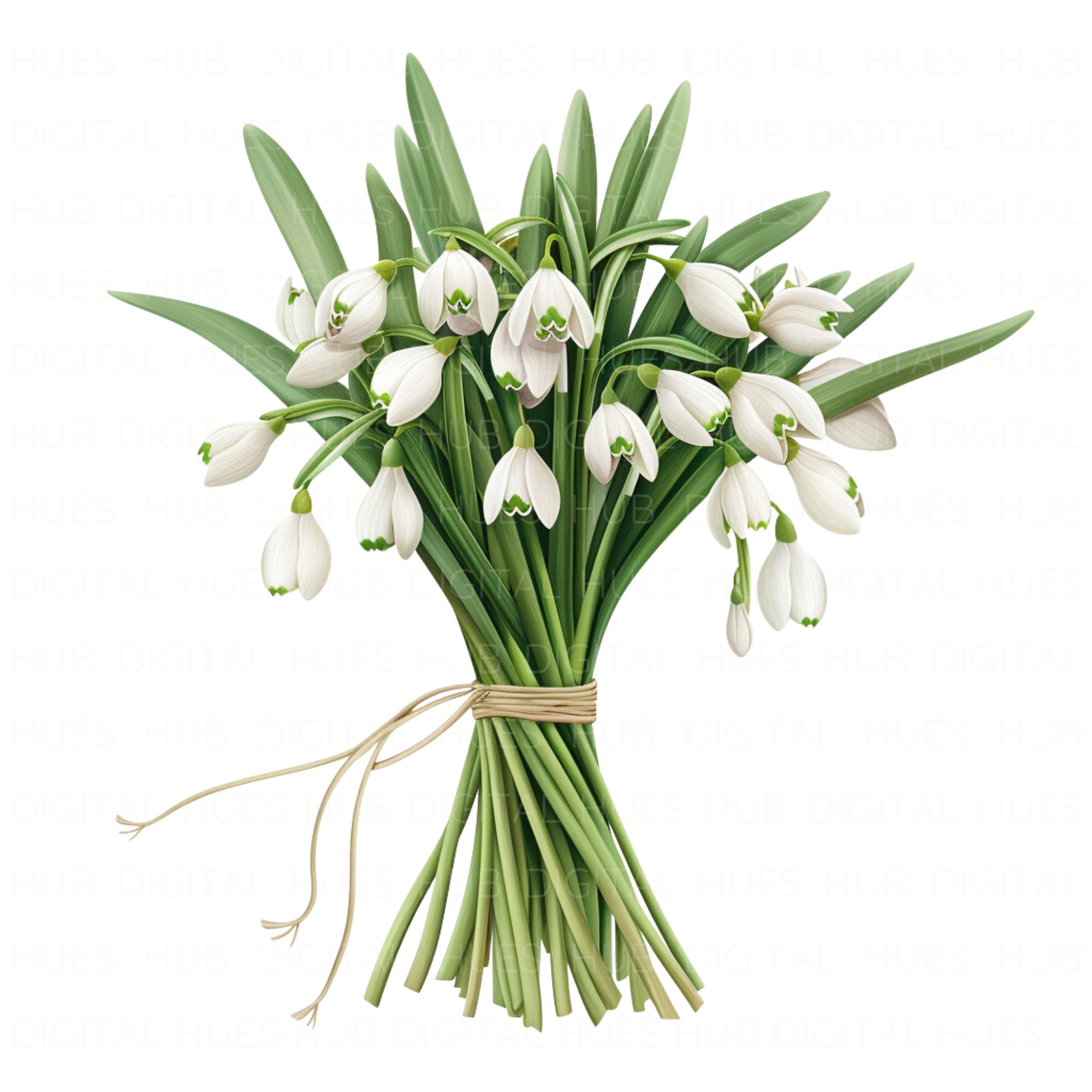 11 Snowdrop Bouquet Clipart Watercolor White Spring Flower Bouquet ...