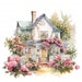 14 Floral Cottage Clipart Bundle Watercolor Cottage Garden Clipart High ...
