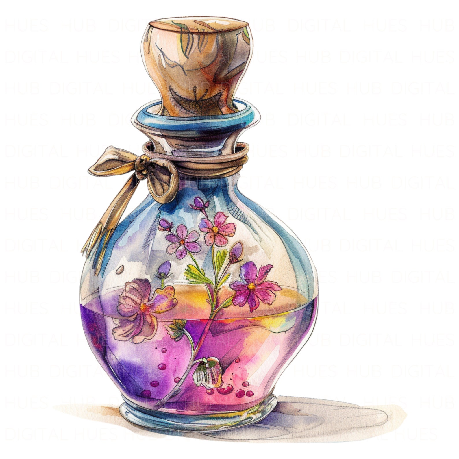 14 Magic Potion Bottle Clipart Bundle Watercolor Witch Fantasy Magic ...