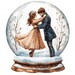 10 Romantic Snow Globe Couple Clipart Watercolor Love Story Printable ...