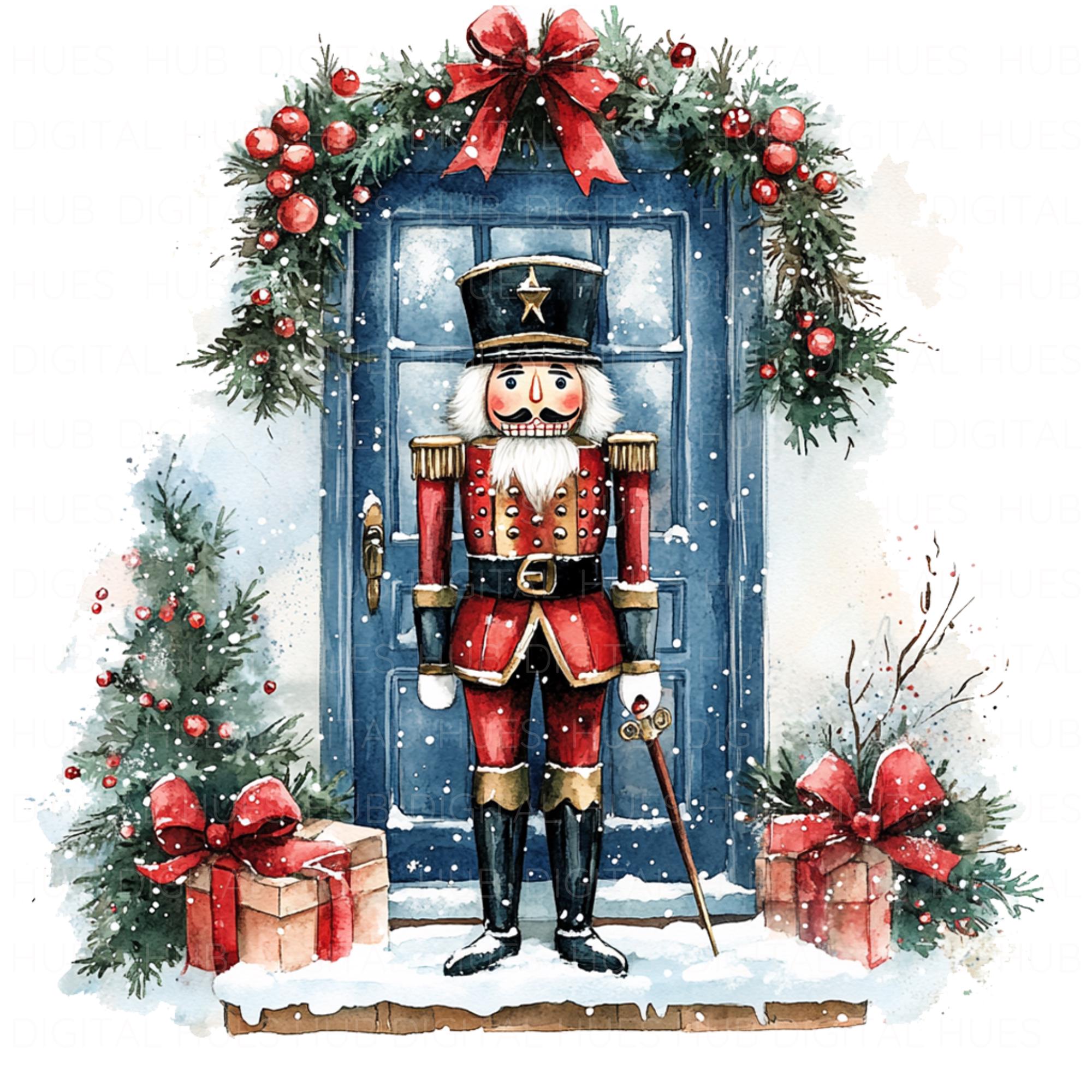 10 Christmas Nutcracker Clipart Watercolor Festive Holiday Graphics ...