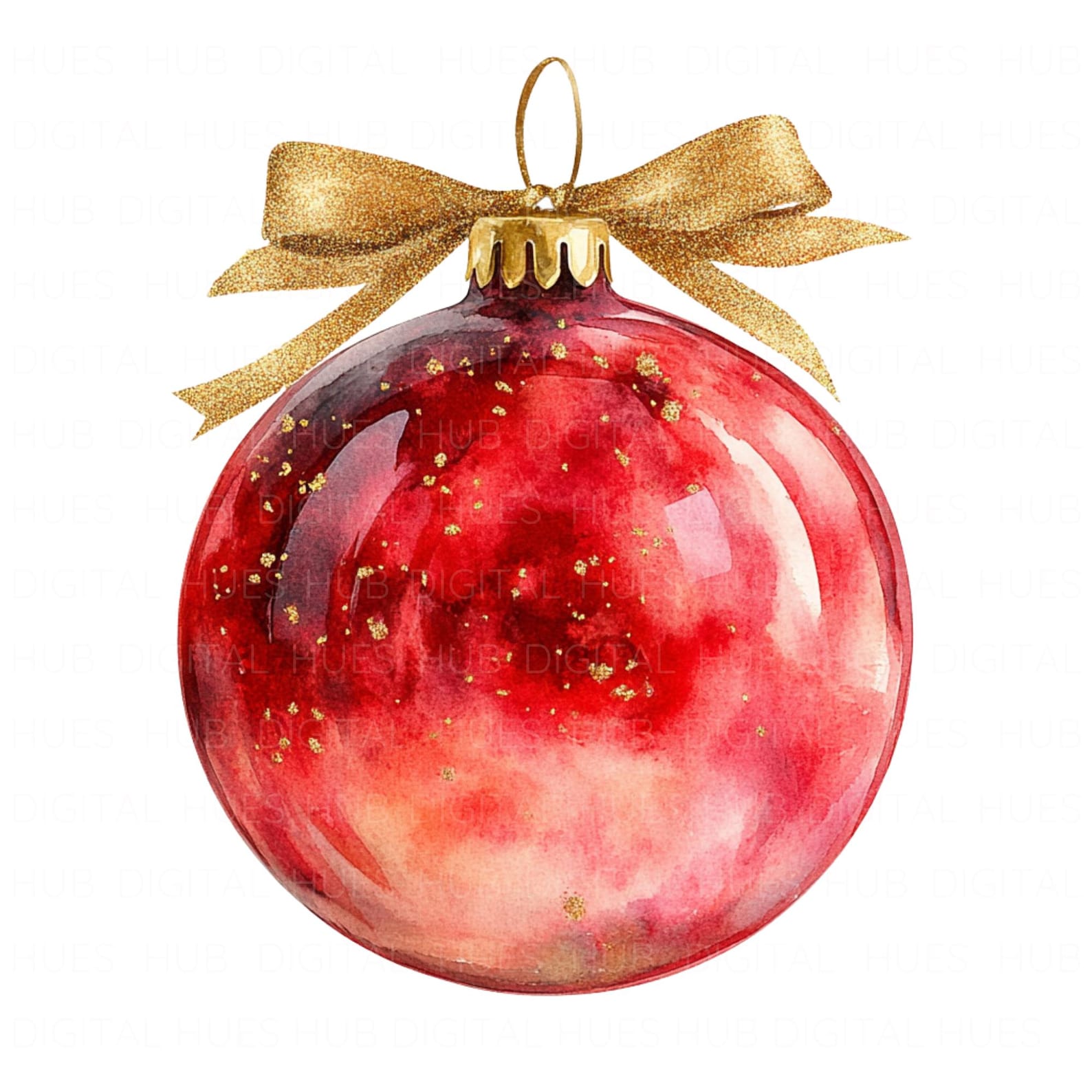13 Simple Red Christmas Bauble Clipart Watercolor Festive Bauble ...