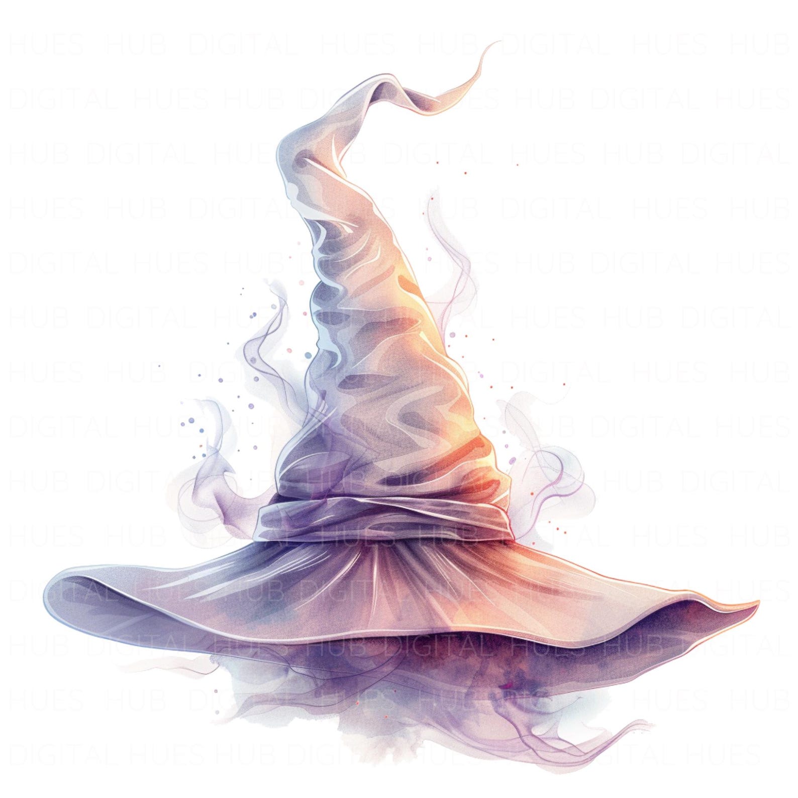 12 Cute Witch Hat Clipart Watercolor Halloween Witchcraft Supplies ...