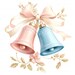 10 Pastel Christmas Bell Clipart Watercolor Festive Holiday Printable ...