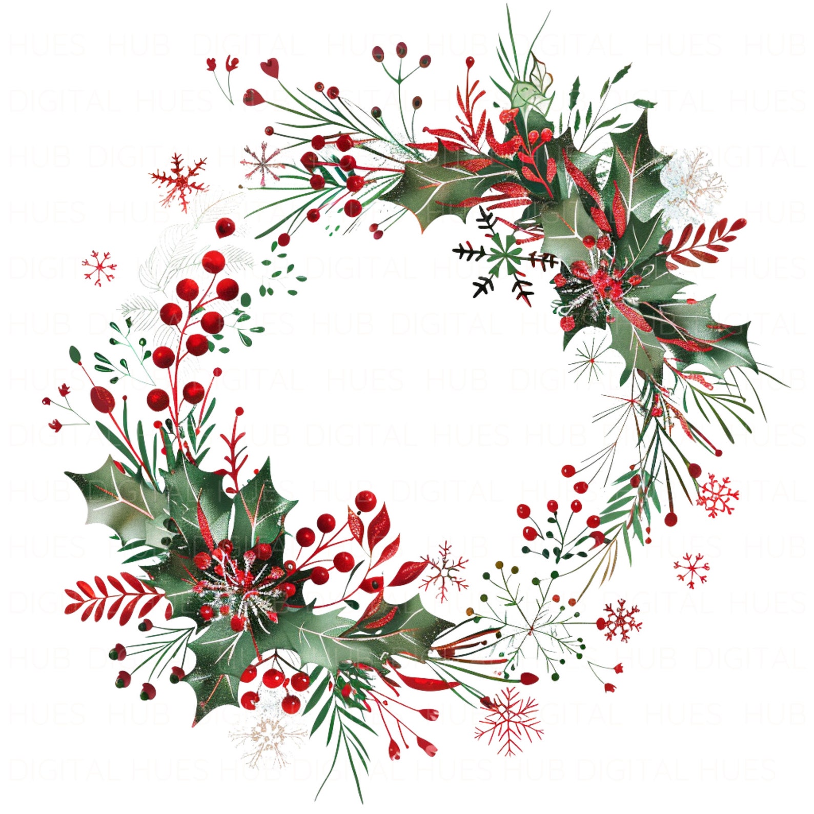 12 Christmas Wreath Set2 Clipart Bundle Watercolor Winter Wreath ...