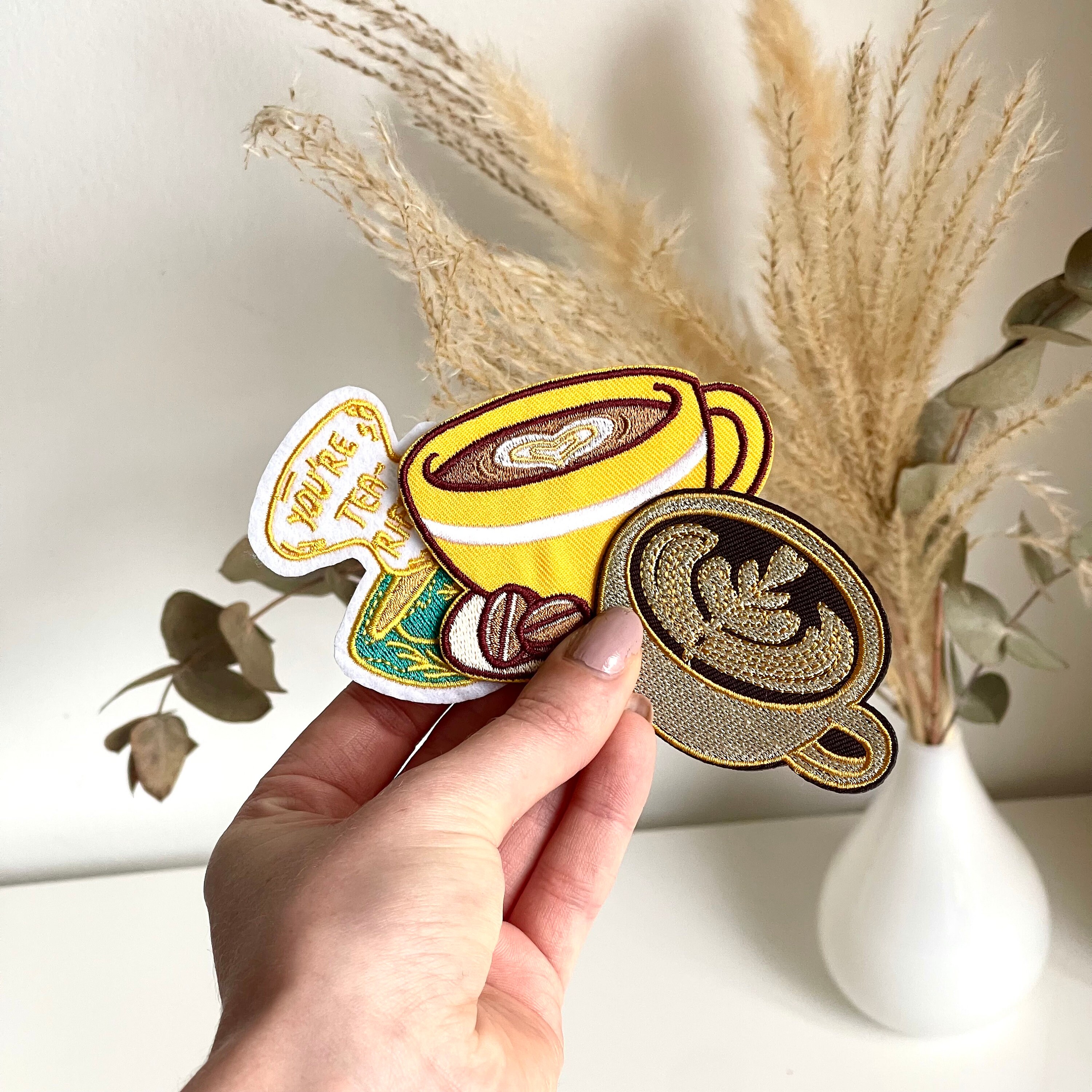 Popular Coffee Patches 7 DESIGNS to Choose From Embroidery Patch Iron ...