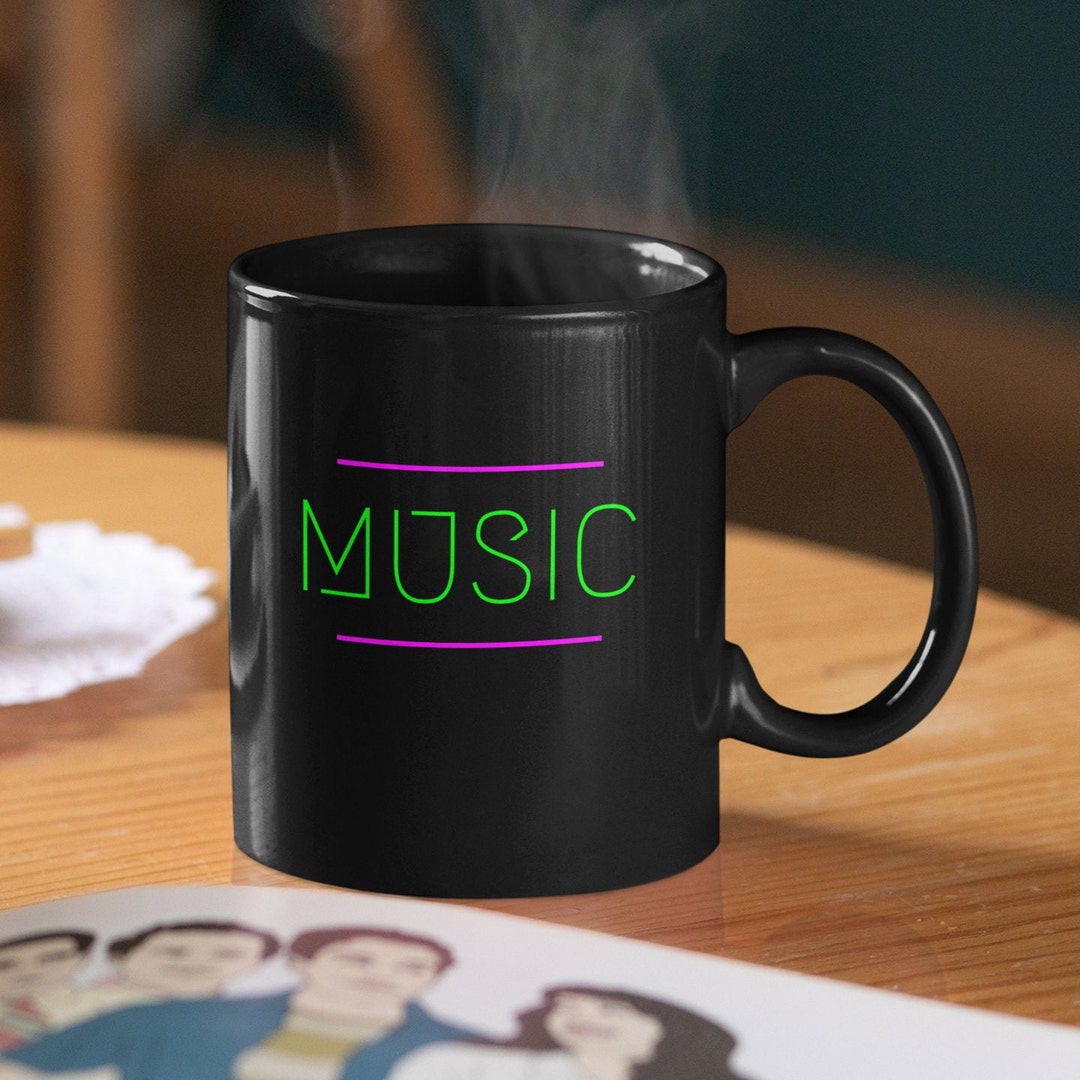 Music Neon Coffee Mug, Vibrant Colors, 11oz - Etsy
