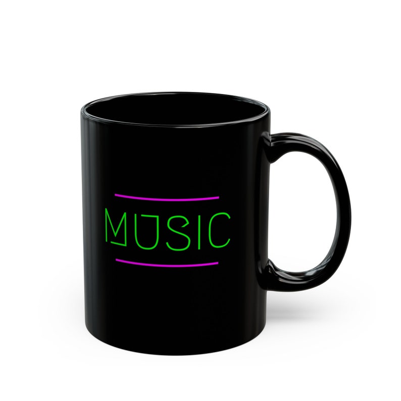 Music Neon Coffee Mug, Vibrant Colors, 11oz - Etsy