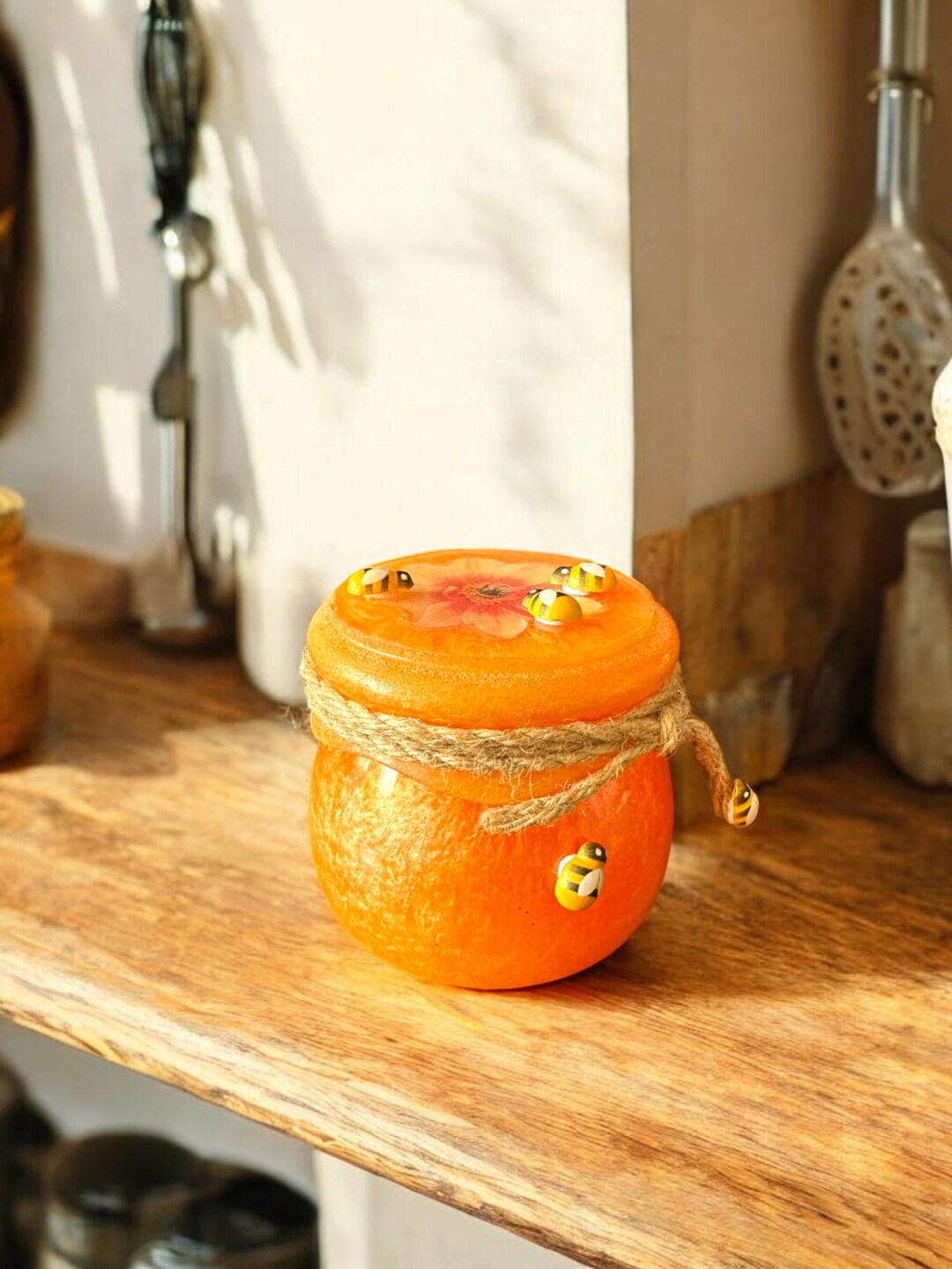 Honey Bee Jar With Screw-on Lid | Resin Pudding Jar | Perfect Gift Idea ...