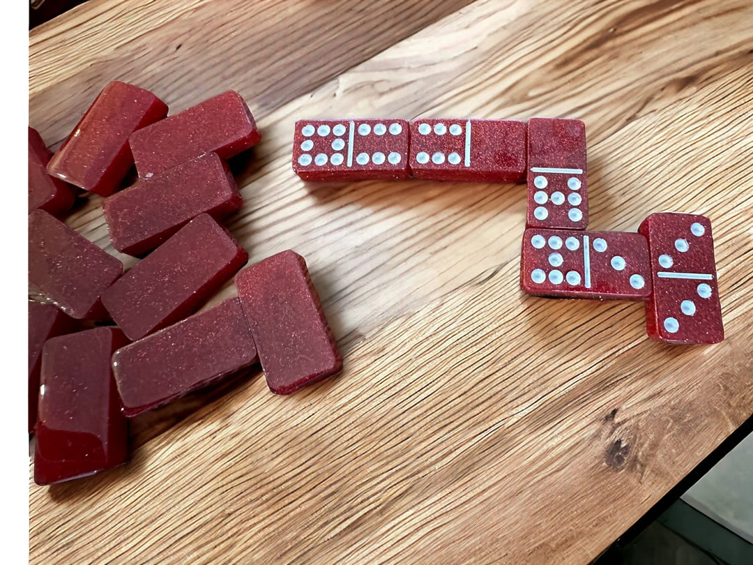 Double Nines Red Dominoes Set | 55 Tiles | Gift for Game Night Lovers ...