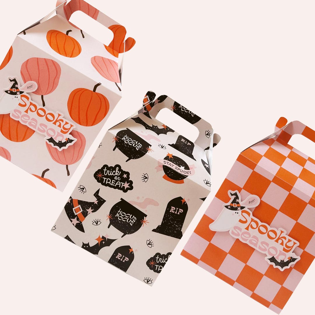 Set of 3 Printable Halloween Treat Boxes, Party Gift Box, Halloween ...