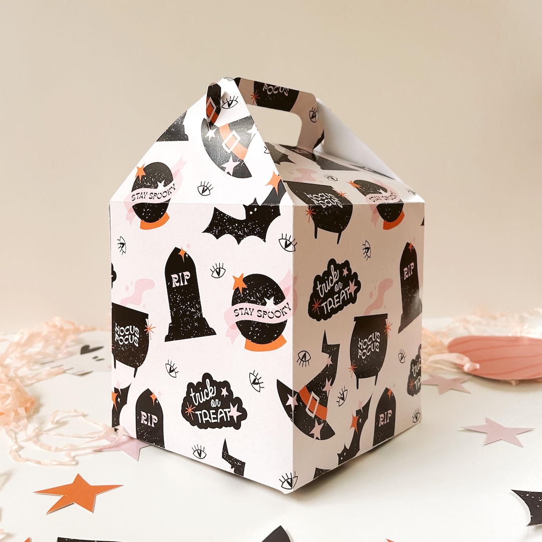 Printable Halloween Treat Box Templates, Party Gift Box, Halloween ...