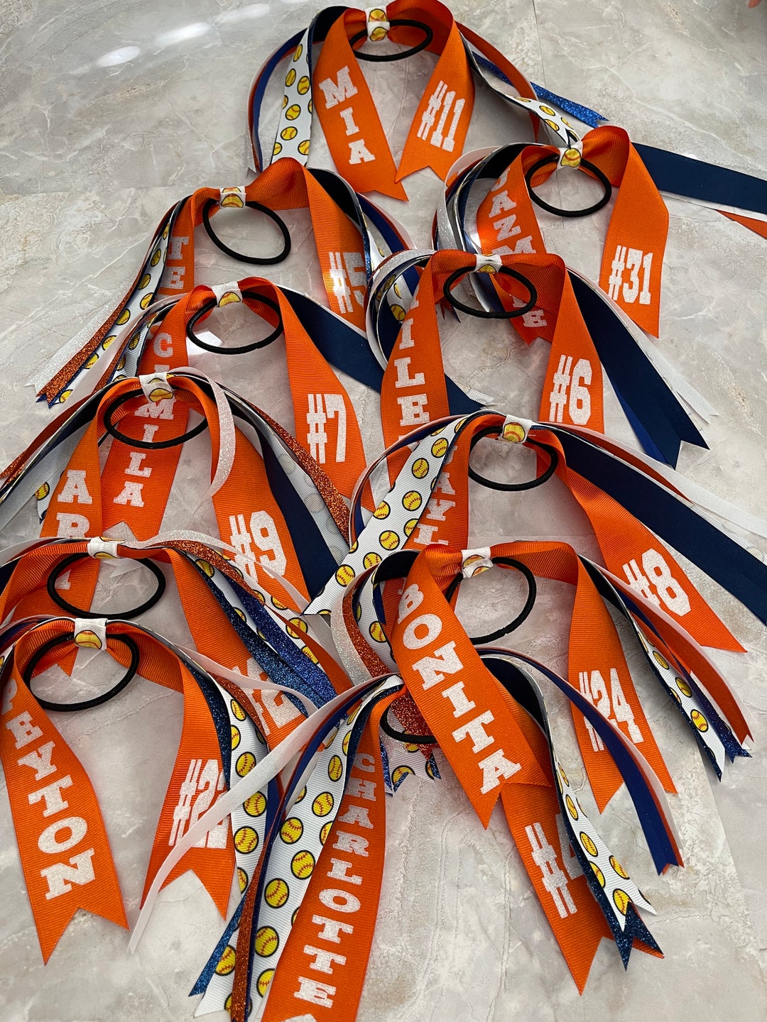 Team Streamers, Softball Bow, Sports Bows, Softball Team Hair Ties ...