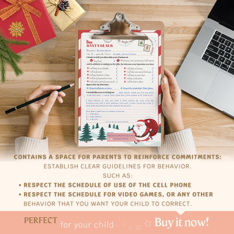 Letter to Santa Kit: Chore Chart, Christmas Coloring Pages (PDF ...