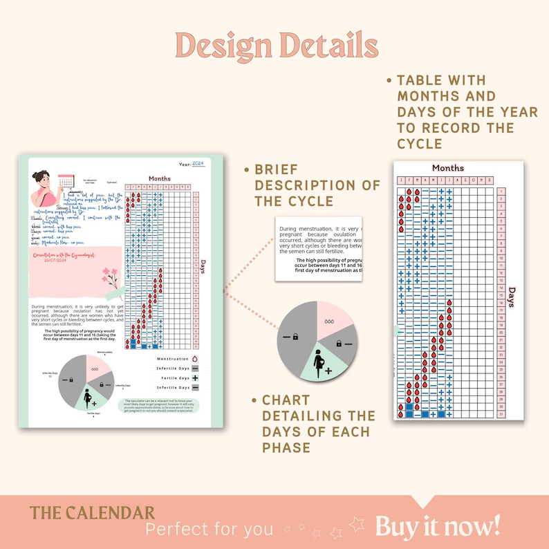Printable Period Tracker: Fertility Calendar, Pregnancy Planner ...