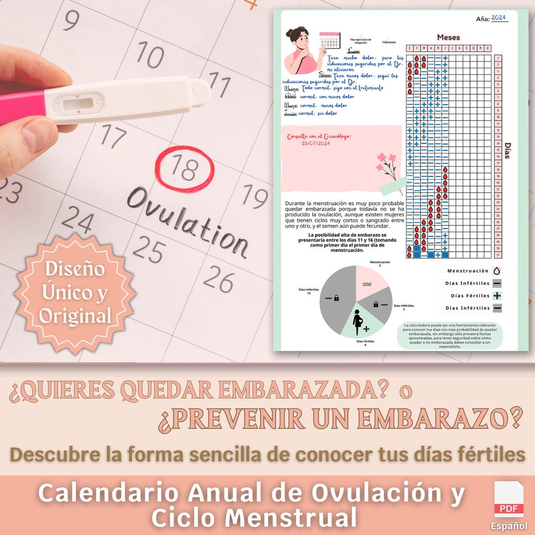 Printable Period Tracker: Fertility Calendar, Pregnancy Journal ...
