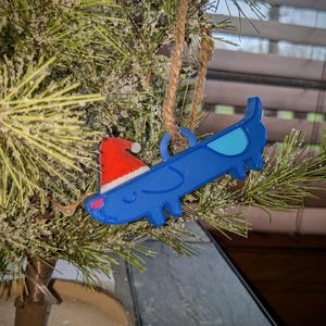 Bluey Inspired Long Dog Christmas Tree Ornament: Hide & Seek Game - Etsy